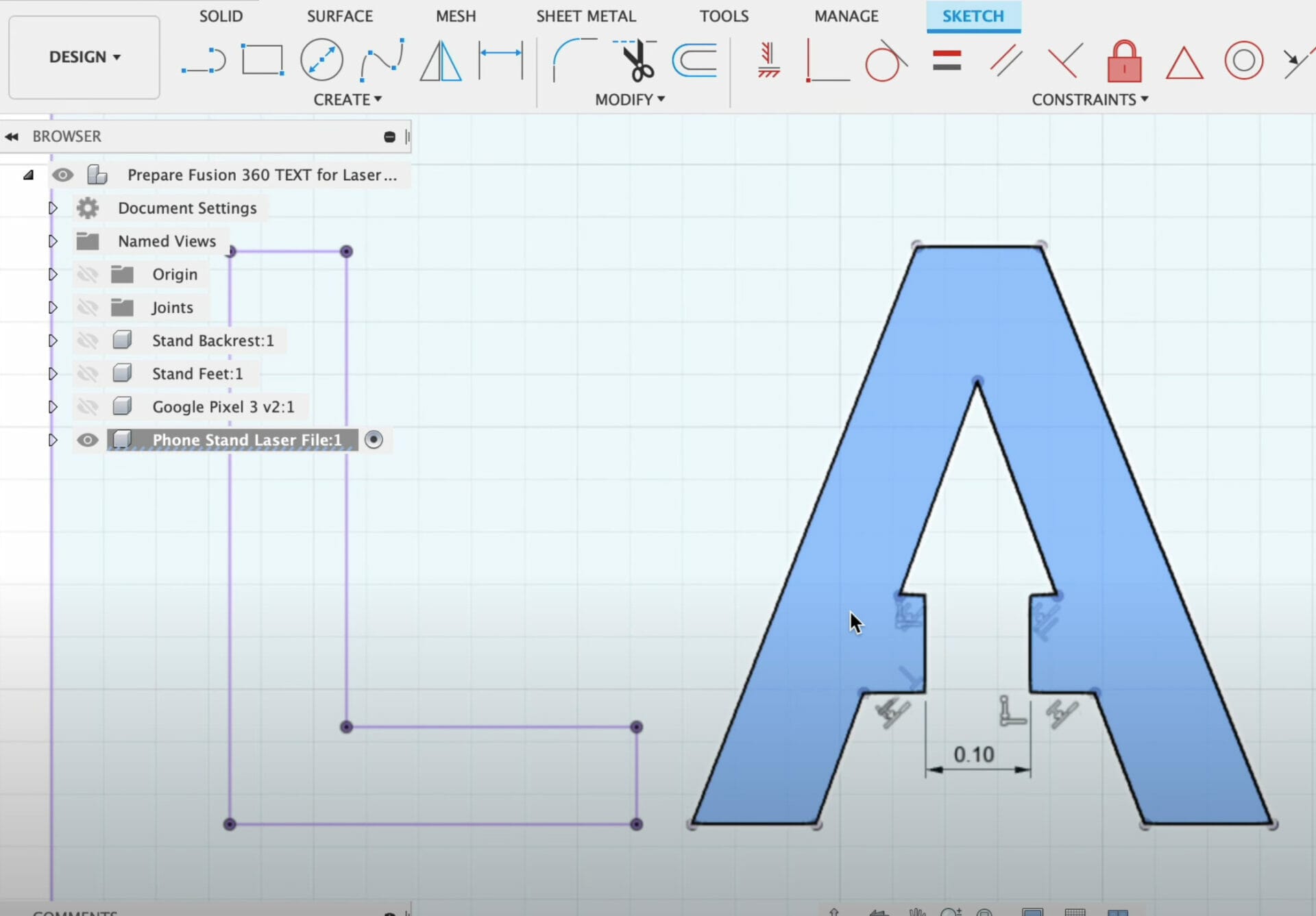 Preparing Laser Cut Text in Autodesk Fusion