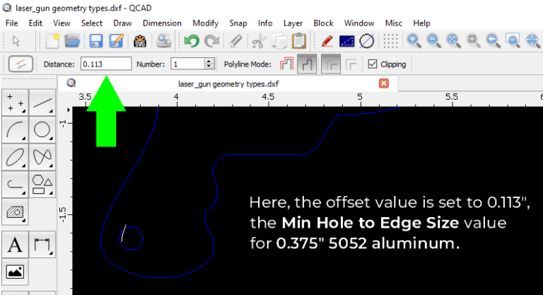 Measuring Cut Geometry in QCAD for Laser Cutting