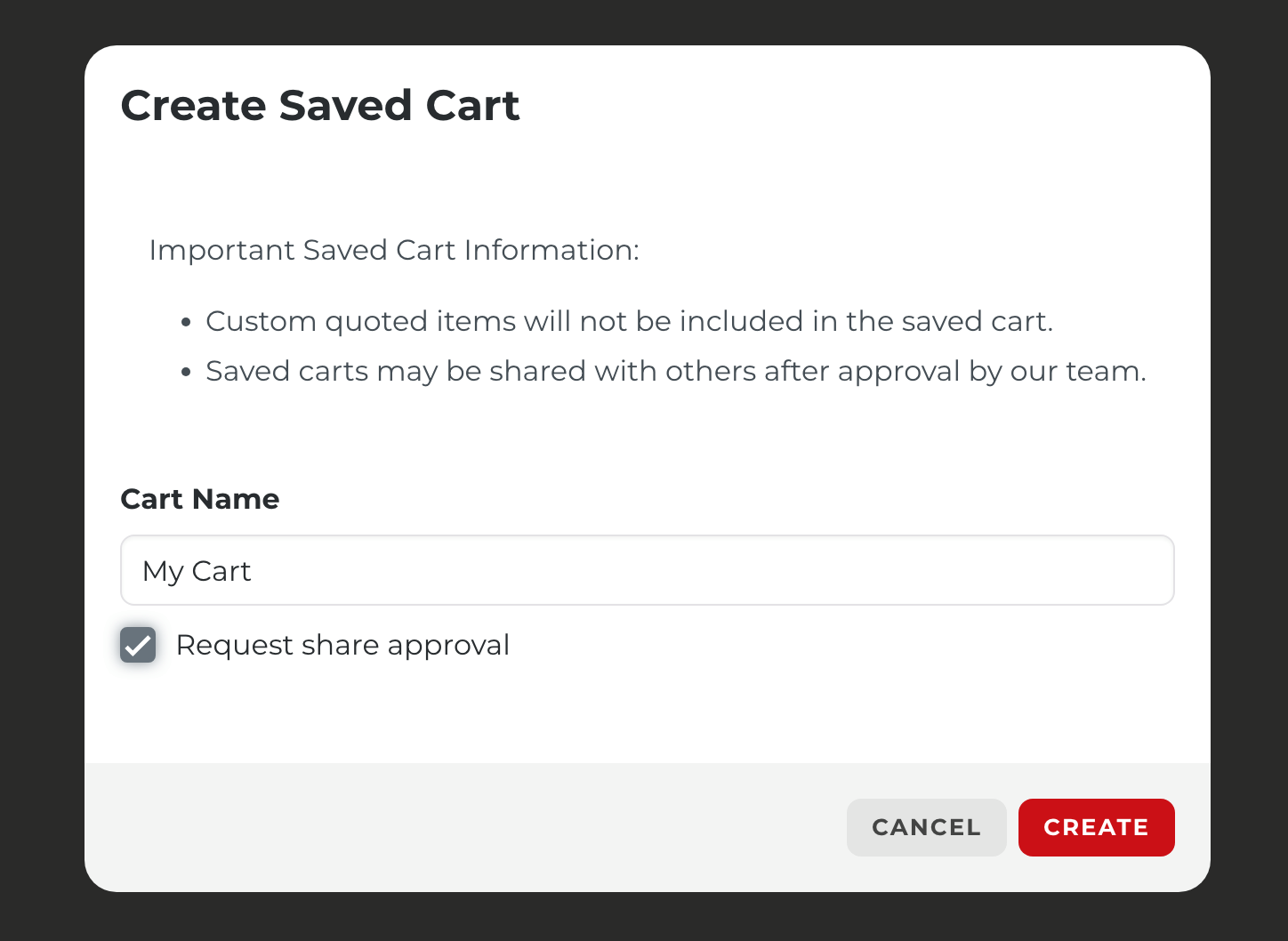 Saved and Shared Carts | SendCutSend